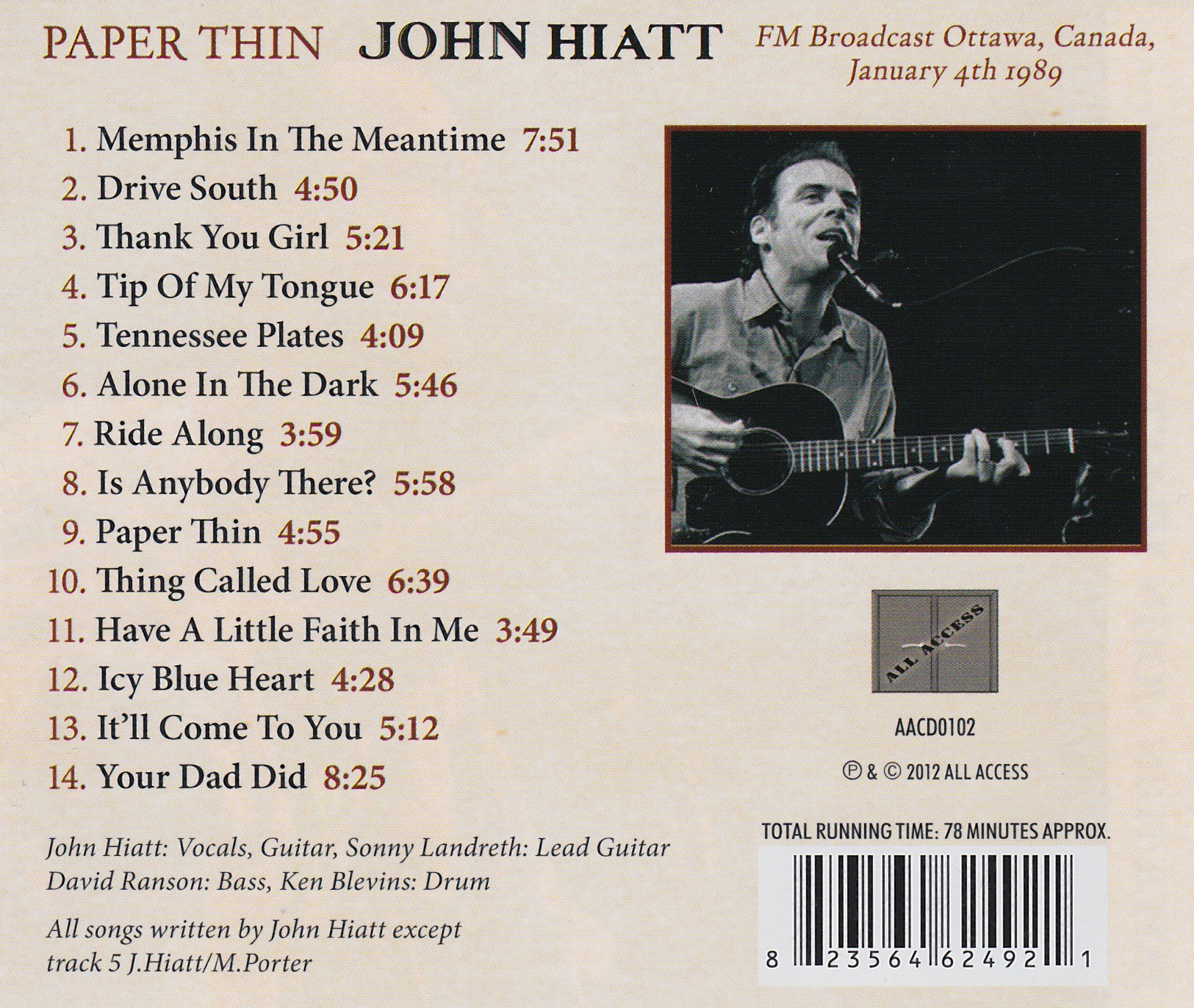 The John Hiatt Archives – Paper thin